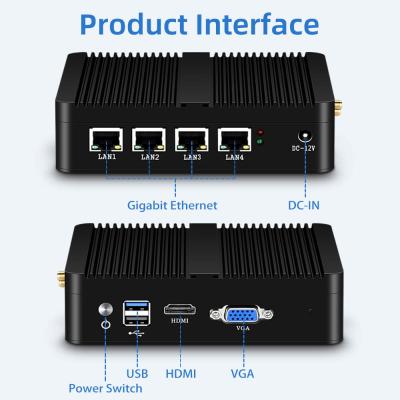 China DDR3 8GB Firewall Mini PC Router With Intel Celeron N2830 Fanless Cooling Method for sale