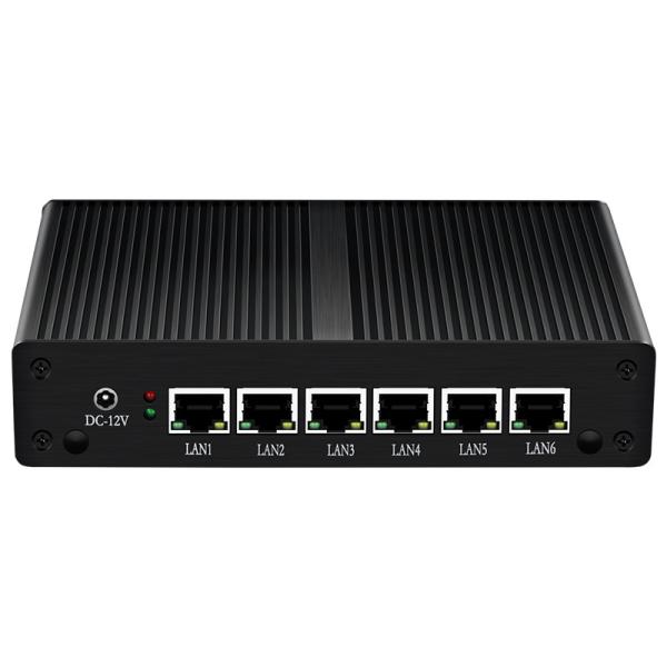 Quality 6LAN Software Firewall Mini PC Intel Pentium 4405U 2 Cores DDR3 RAM Fanless PC for sale