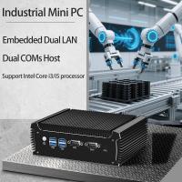 China Intel Core i3 7100U Mini PC with 2 LAN 2 COM Fanless Industrial PC for sale