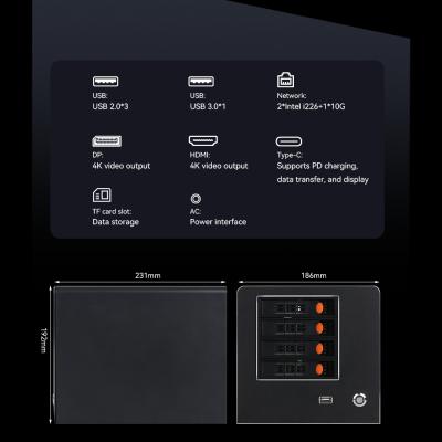 China NAS Server N100 with 3-Netwoek 6-Bay Host Network Attached Storage Enclosure for sale