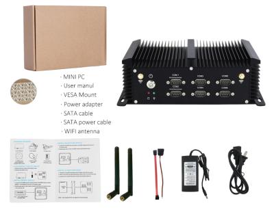 China Intel Core i5-4200U Industrial Mini PC with 6*RS232 RS422 RS485 8*USB and IP68 Rated Fanless Embedded Computer for sale