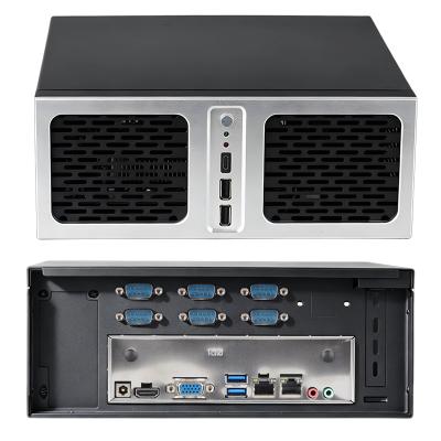 China Industrial Mini PC with In-tel Celeron G6900 Processor Dual LAN Ports Six COM Ports and Two SATA Interfaces mini computer for sale