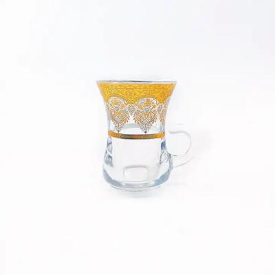 China Transparent Turkish Style Tea Cups 105ml Arabic Tea And Coffee Sets for sale