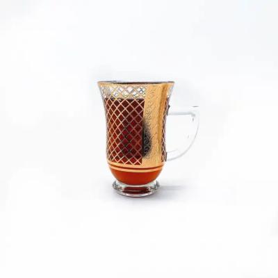 China Lead Free Crystal Decorative Glass Cups Drinkware Turkish Tea Sets 105ml for sale