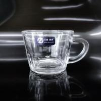 China 6Pcs Transparent Glass Cups Set  165ml Capacity  Elegant Design Suitable For Drinkware Serving for sale
