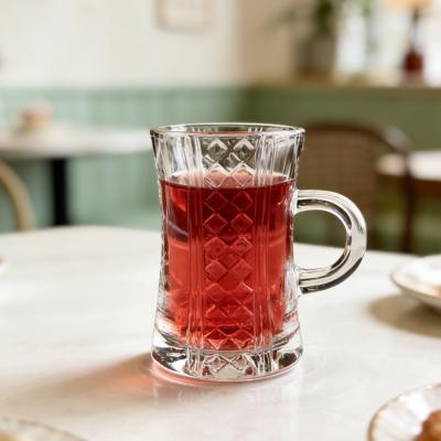 China Heat Resistant Clear 6-Piece Glass Tea Cups Durable Ideal for Serving Tea for sale