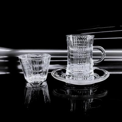 China 18PCS Glass Tea Cup Set Customized With Turkish Tea Glasses And Saucers for sale