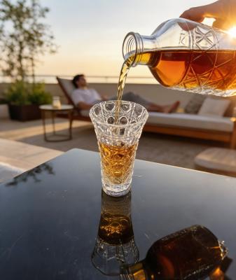 China Stylish Glass Shot Cups 86cm Height 55ml Capacity With Smooth Rim for sale