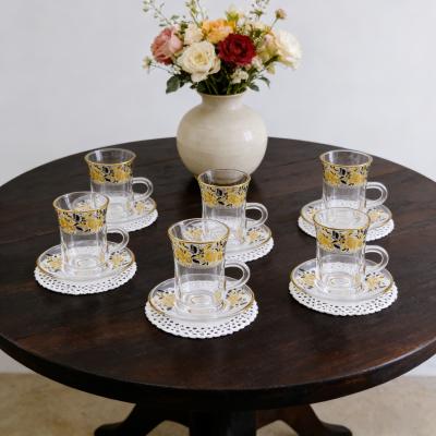 China Dishwashersafe Transparent Tea Drinking Cup Reusable Eco Friendly Glass Tea Cups 12PC Set Suitable for Various Tea Types and Settings for sale