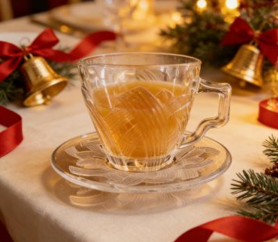 China 165ml Transparent Glass Cups Sets 12pcs Glass Cups & Saucers For Restaurants Hotels for sale