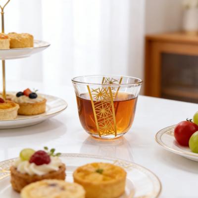 China Lead free Crystal Decorative Glass Cups 65ml 2.2oz With Decal for sale