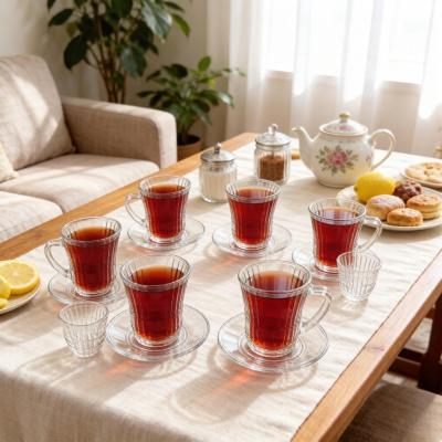 China 110 Ml Capacity Clear Glass Tea Cup 36pcs Set Designed for Coffee Lovers Transparent Material Enhances Tea and Coffee Experience for sale