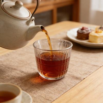 China Set Quantity 6pcs Cawa Cups Transparent Tea Drinking Cup Made with Soda lime Glass Offering Lightweight and Durable Construction for sale