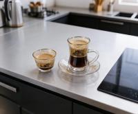 Quality Colorful Decal On Crystal Glass Coffee Cup With 65ML Capacity Ethiopian classic for sale
