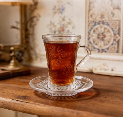 China Home Glass Cup Sets 98ml 12PCS Drinking Glassware Sets With Pattern for sale