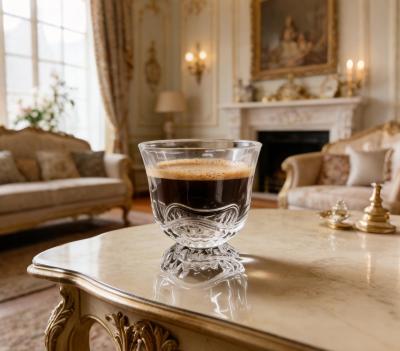 China OEM ODM Custom Espresso Cups , Elegant Clear Glass Espresso Cups 65ml for sale