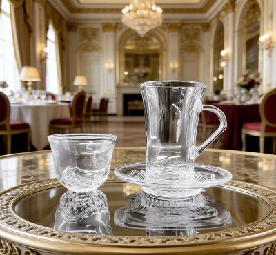 China 3.35oz Crystal Glass Cup Set Modern Design With Safety Box Package for sale