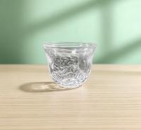 Quality 2.2oz Rose Flower Coffee Cup Transparent 6pcs/set Crystal Glass Cups for sale