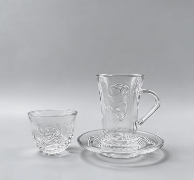 China Modern 18PCS Crystal Glass Cup Set ，Transparent Tea And Coffee Cup Set for sale