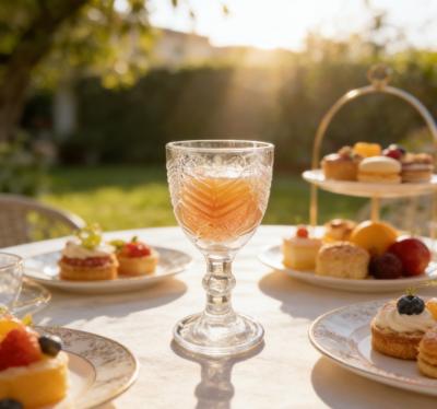 China 100mm Height Lead Free Crystal Glass Goblets Set For Juices / Iced Teas for sale
