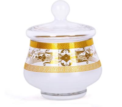 China Arabic Crystal Glass Candy Bowls Real Gold Delicate Customized Color for sale
