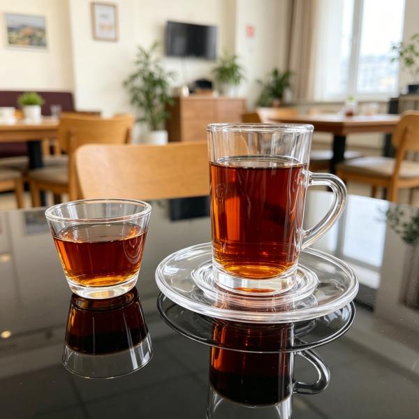 Quality 18PCS Glass Cup Sets 6pcs Turkish Cups 6pcs Saucers 6pcs Cawa Cups Ideal For Restaurant Durable Stylish And Practical for sale