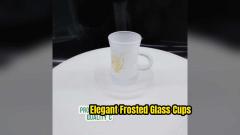 Elegant Frosted Glass Tea Cups Scratch Resistant Design