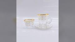 Elegant 12 Piece Glass Tea Cup and Saucer Set