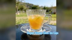 Elegant Vintage Glass Tea Cups for Espresso and Coffee