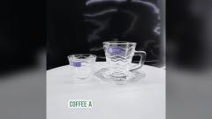 Elegant Wavy Glass Tea Cups Set of 6 for Daily Use