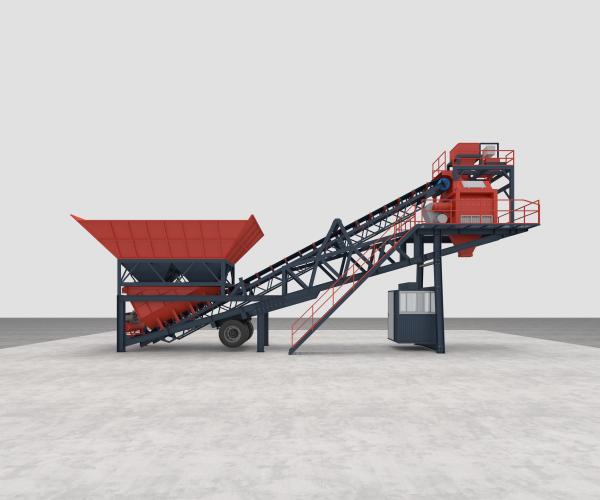 Quality Portable Mobile Concrete Batching Plant With Mobile Cement Mobile Concrete Silo for sale