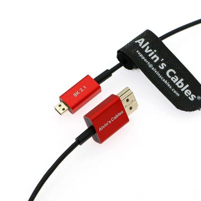 China Alvin'S Cables 8K 2.1 HDMI Cable Micro HDMI To HDMI Cable Ultra Thin 48Gbps High Speed For Atomos-Ninja-V 4K-60P Record for sale