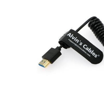 China 8K 2.1 HDMI High Speed Soft Coiled Cable recht naar links voor Atomos Ninja V, Portkeys BM5, voor Feelworld Monitor Te koop