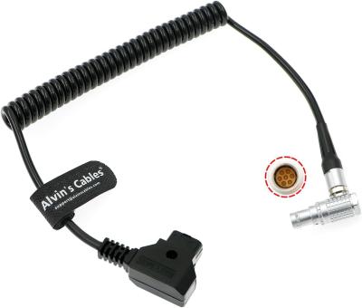 중국 Power Cable for Tilta Nucleus-M Motor Right Angle 7 Pin Male to D-tap Coiled Cable for V-Mount Battery Plate 판매용