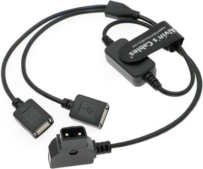 중국 D-tap Male to Dual USB Female Port 5V 2A Power Cable Converter Adapter for Anton V-Mount Gold Mount Battery 판매용