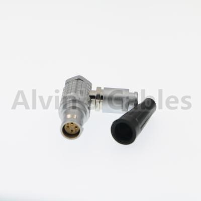 China FHJ 1B 2-16 Pin Lemo Video Camera Connectors 90 Degree Eblow Compatible Female For Red Scarlet for sale
