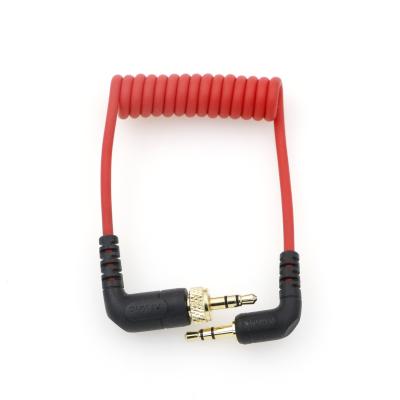 China Alvin's Cables Locking 3.5mm TRS to 3.5mm TRS Audio Cable for Sennheiser Deity TC-1 Right Angle TRS Coiled Cable for DSL for sale