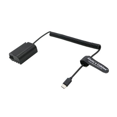China Alvin’s Cables USB-C Type-C To DMW-DCC17 BLK22 Dummy Battery Power Adapter Coiled Cable For Panasonic Lumix S5 S5II S5K for sale