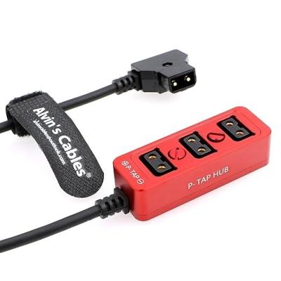 China Alvin's Cables D-tap Splitter P-Tap HUB Cable Dtap Male to 3 Port D tap Female Splitter Cable with Screw Threads for ARRI RED Z CAM Cameras TILTA Steadicam IDX V-Mount Battery for sale