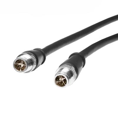 China Alvin's Cables M12 X-Code 8 Pin Male to 8 Pin Male Cat6e Cable Shielded for Cognex Basler Industrial Camera, High Flex 1m/3.3ft for sale
