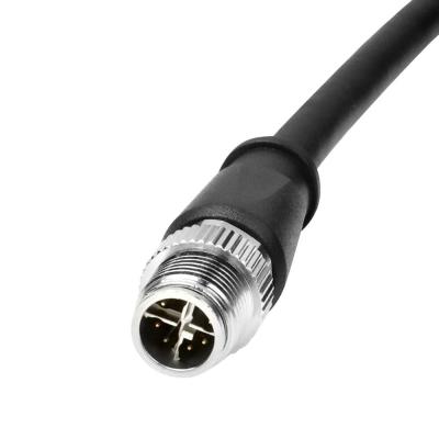 China Alvin's Cables M12 X-Code 8 Pin Male to 8 Pin Male Cat6e Cable Shielded for Cognex Basler Industrial Camera, High Flex 1m/3.3ft for sale