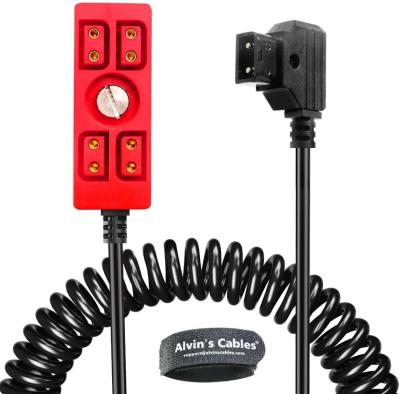 China Alvin's Cables Dtap Splitter Cable Dtap Male to 4 Port D Tap Female Splitter Hub Power Cable for ARRI RED Teradek SmallHD SmallRig V-Mount|Gold-Mount Battery, 40cm/15.7in Red for sale