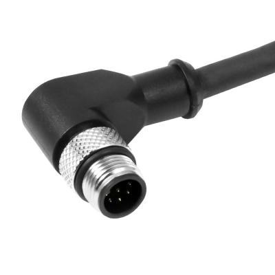 China Cables de Alvin M12 A-Code 8 Pin Hombre Ángulo derecho al extremo abierto Cable de entrada/salida de energía Cat6a Alta flexibilidad blindada para Cognex Keyence Basler Modulo de autobús de campo de automatización industrial 26.2ft/8m en venta