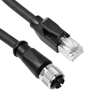 중국 알빈의 케이블 M12 X-코드 8 핀 여성에서 RJ45 이더넷 케이블 Cat6a 고 플렉스 보호용 코그넥스 키엔스 바슬러 산업 자동화 필드 버스 모듈 6.56ft/2m 판매용
