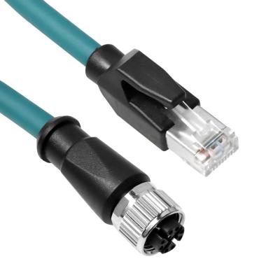 중국 알빈의 케이블 M12 X-코드 8 핀 여성에서 RJ45 이더넷 케이블 Cat6a 고-플렉스 코그넥스 키엔스 바슬러 산업 자동화 필드 버스 모듈 9.84ft / 3m, 녹색 판매용
