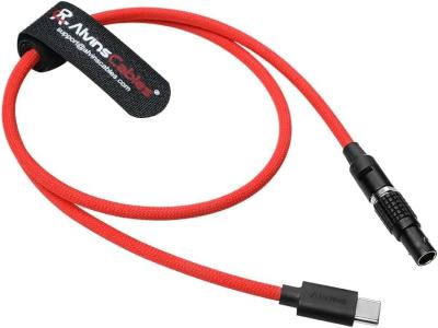 China Alvin's Kabels Gebreide USB-C Type-C tot Zwart-Gelaagd 2 Pin Mannelijk 12V Fast Charging Power Cable voor Tilta voor Tradek voor SmallHDZ voor Blackmagic Pyxis voor 60cm24inches, Rood Te koop