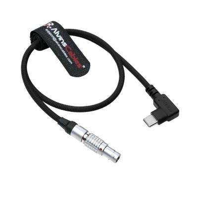 China Alvin's Kabels Geflechte Kabel Rechte Hoek USB-C Type-C tot 0B 2 Pin Mannelijk Zwart Geplaatst 12V Fast Charging Power Cable voor Tilta ZendingenZ-CAM ZendingenTeradek ZendingenSmallHDBlackmagic Pyxis, 45cm Zendingen17.7inches, Zwart Te koop