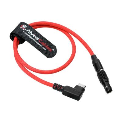 China Alvin's Kabels Ultra Soft Right Angle USB-C Type-C tot 2 Pins Zwart-geplatte 12V Fast Charging Power Cable voor TiltaZ-CAM Te koop