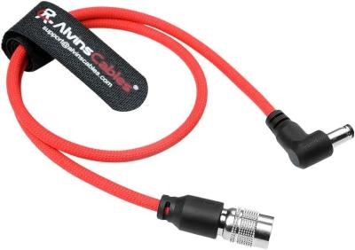 China Alvin's Kabels Ultra Flexible Hirose 4 Pin Man tot DC Rechte Hoek 5.5mm x 2.5mm Geflechte stroomkabel voor Blackmagic's bioscoopcamera 4k, voor Sound Devices 633Rood Te koop
