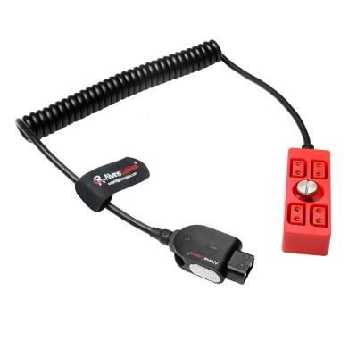 China Alvin's Cables Smart D-tap Power Splitter Cable, Dtap Mannelijk tot 4 Port DTap Vrouwelijk Splitter Hub Gekrolde stroomkabel voor ARRI RED Teradek SmallHD SmallRig V-Mount Te koop